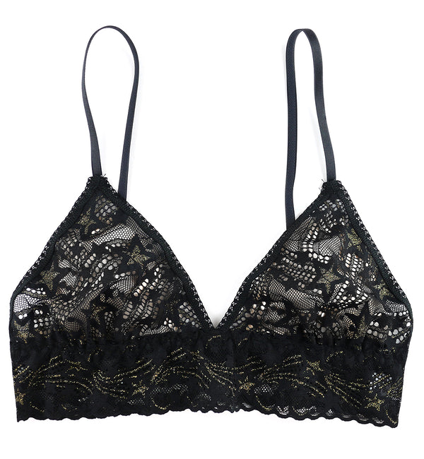 Hanky Panky Night Fever Triangle Bralette (157426) - Black/Gold ...