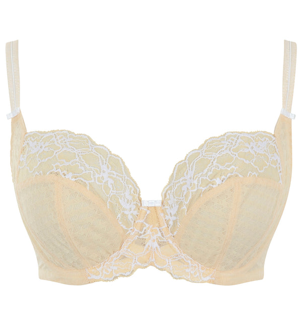 Panache Envy Balcony Underwire Bra (7285) - Lemon/White - Breakout Bras