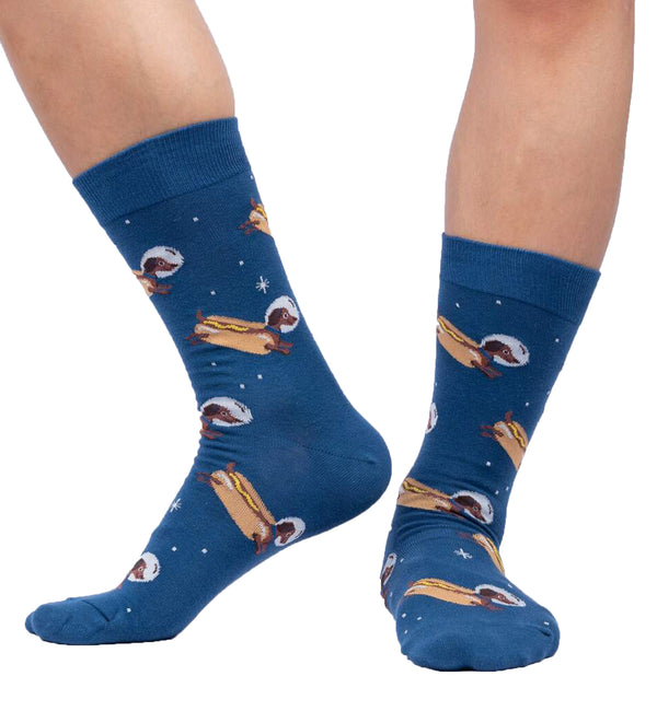 SOCK it to me Men's Crew Socks (SITMMCS) - Weiner Dogs, In Space ...