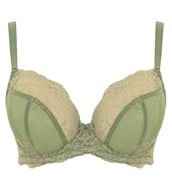 Panache Ana Lace Plunge Underwire Bra (9396) - Sage/Sand - Breakout Bras