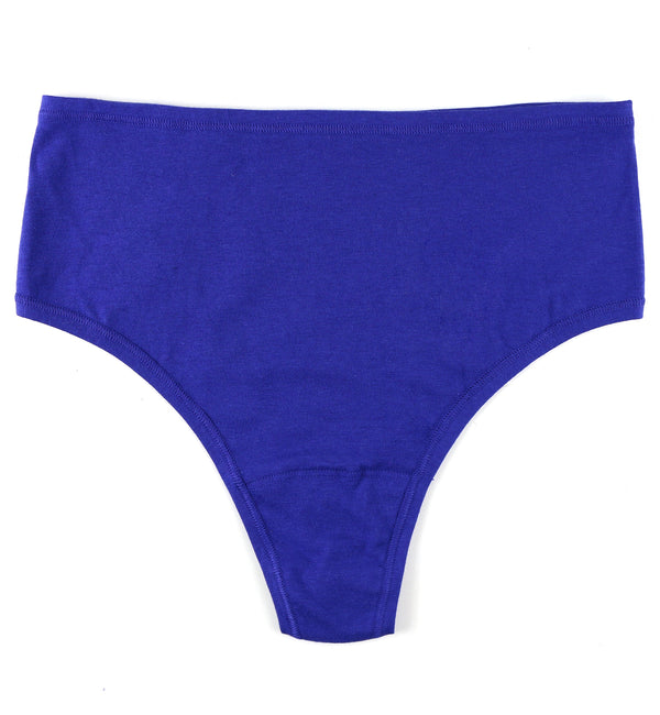 Hanky Panky Play Cotton Hi-Rise Thong (721924) - Lapis - Breakout Bras