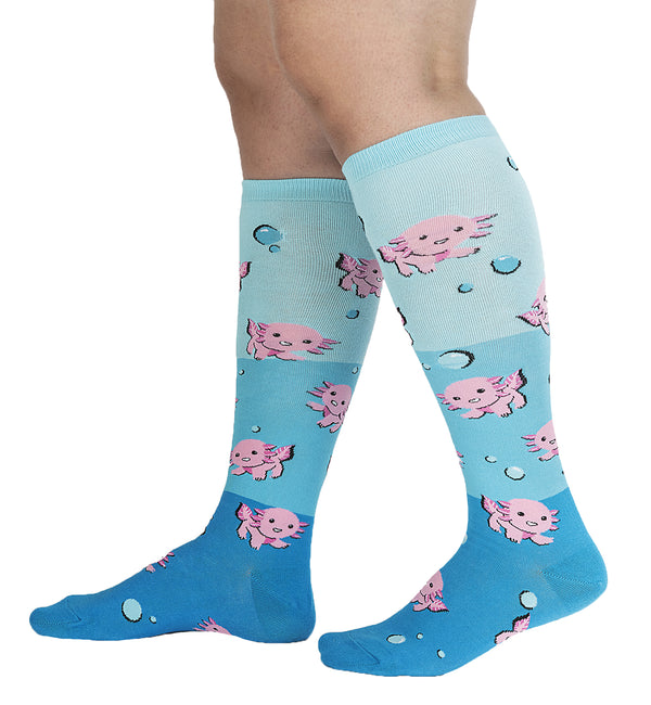 SOCK it to me Unisex Knee High Socks (SITMKHS) - Dancing Axolotl ...