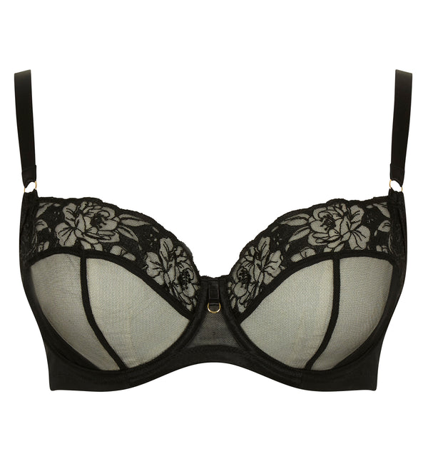 Panache Rosa Balconnet Underwire Bra (10791)- Black - Breakout Bras