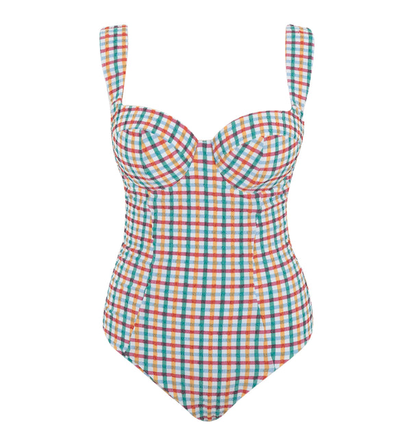 Panache Monica Balcony Underwire Swimsuit (SW1850) - Seersucker Multi ...