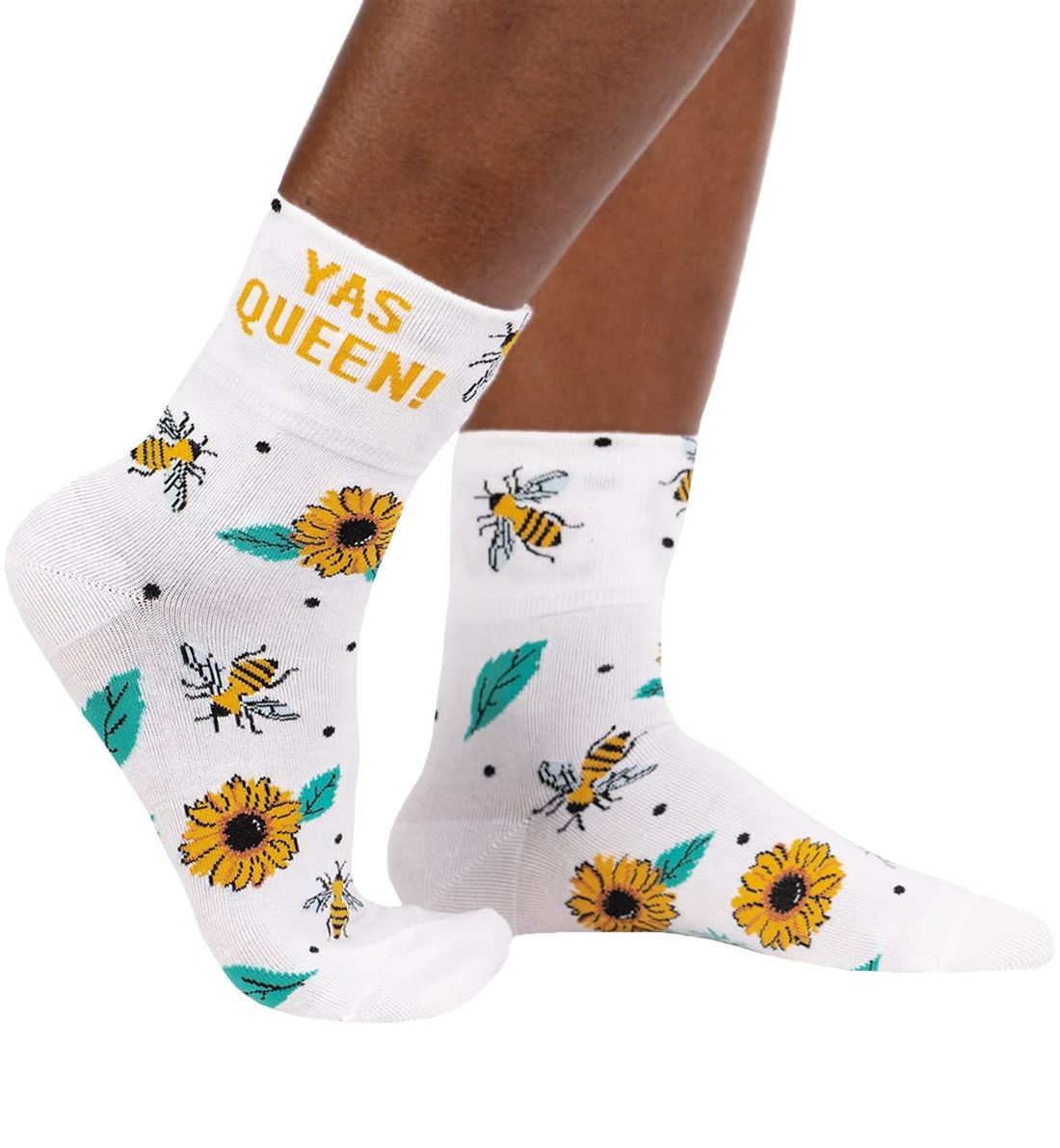 SOCK it to me 2-Way Turn Cuff Crew Socks- Yas Queen