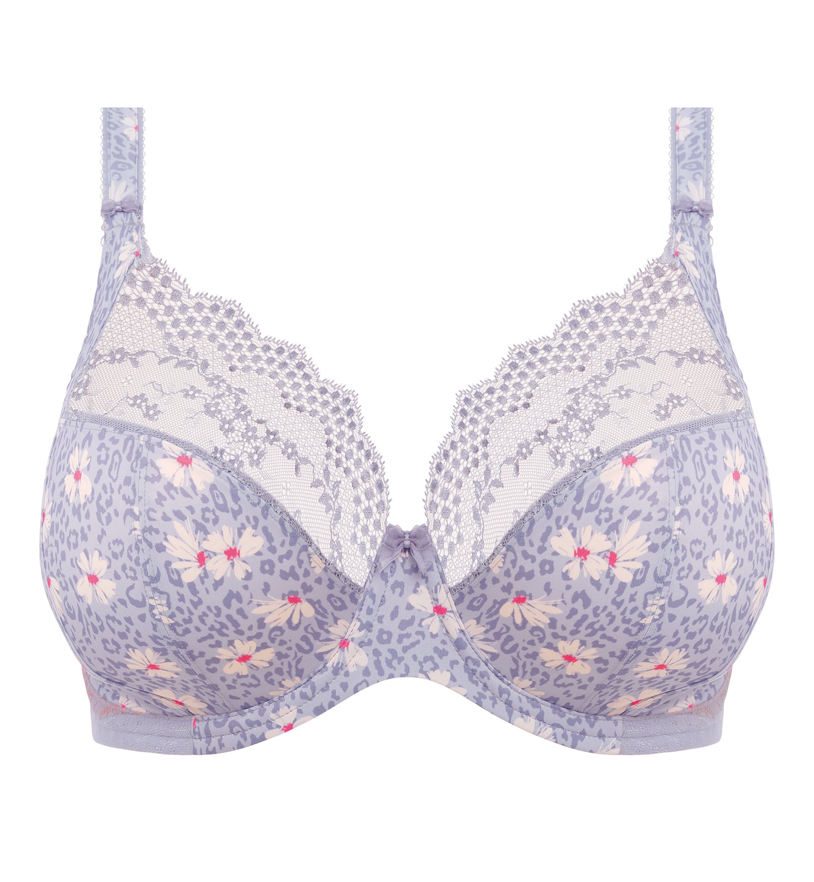 Elomi Lucie Banded Stretch Lace Plunge Underwire Bra (4490)- Aleutian