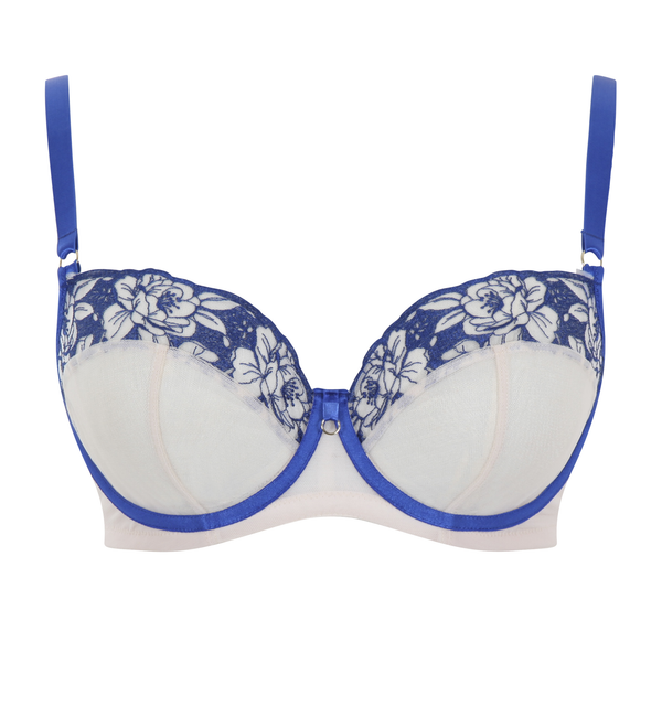 Panache Rosa Balconnet Underwire Bra (10791) - Cobalt/Latte - Breakout Bras