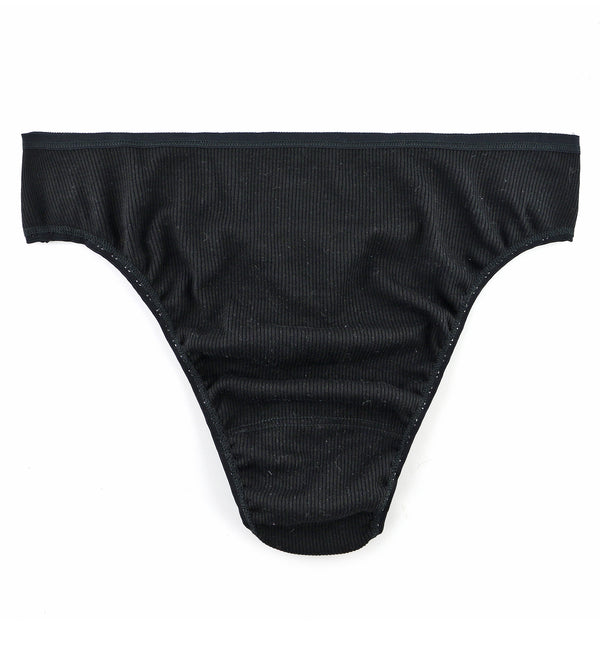 Hanky Panky Eco Rib High Cut Thong (671854) - Black - Breakout Bras