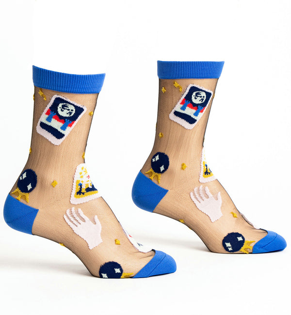 SOCK it to me Sheer Crew Socks (Prints) - Good Fortune - Breakout Bras