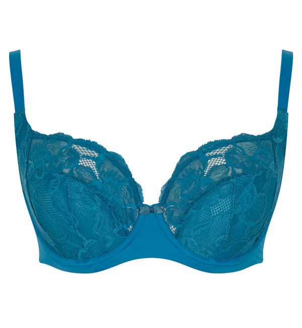 Panache Rocha Low Front Balconnet Underwire Bra (10341) - Peacock Blue ...