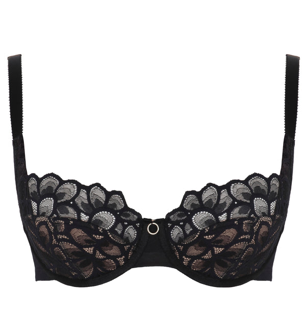 Panache Allure Stretch Lace Demi Balcony Underwire Bra (10761) - Black ...